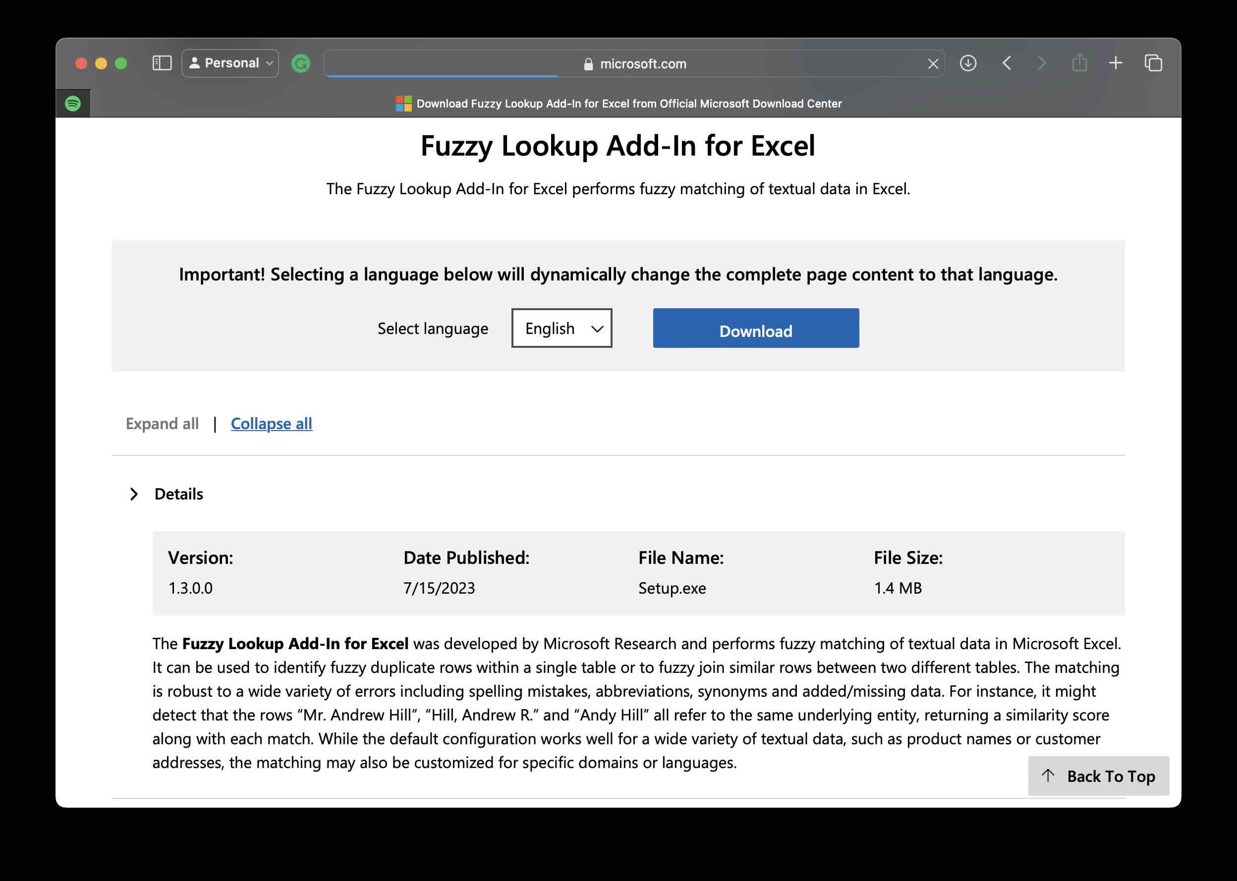 Microsoft Excel Fuzzy Lookup Add in Code2care